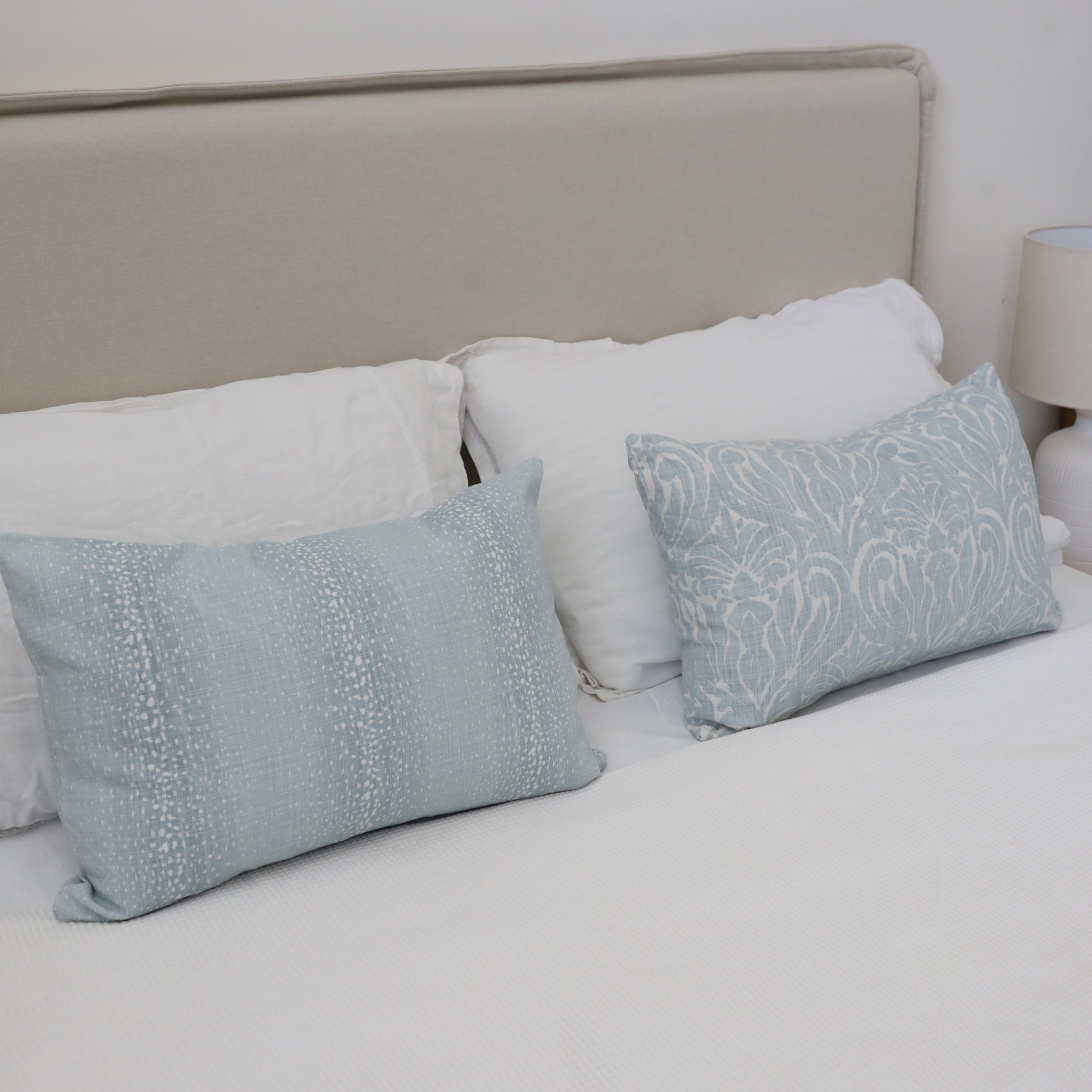 Pair of Rectangular Cushion Covers - Pale Blue