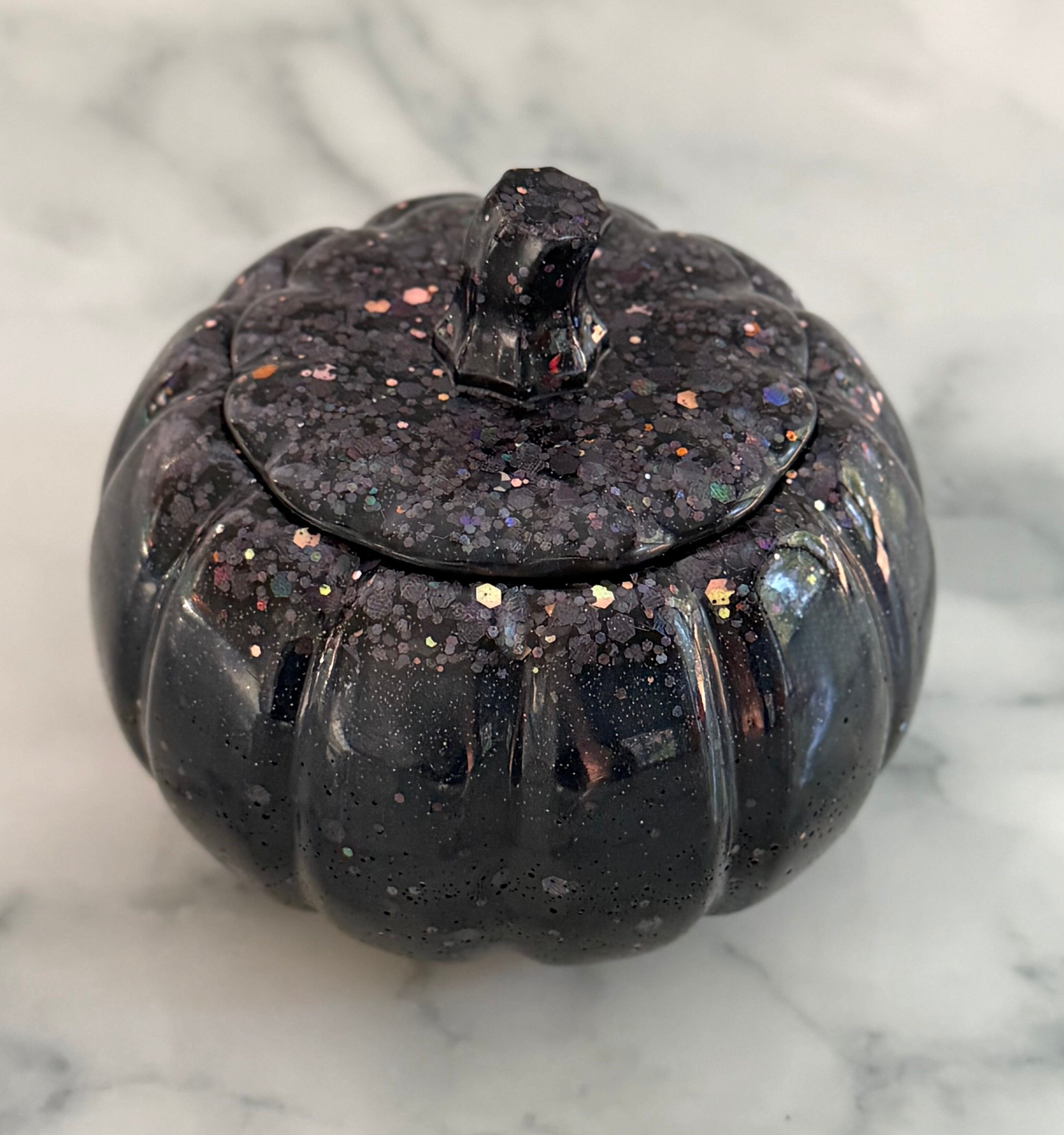 Midnight Magic Resin Pumpkin Trinket Box