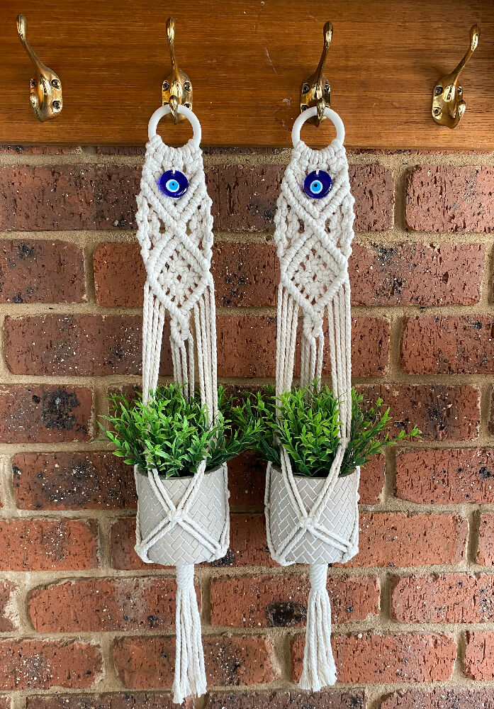 Macrame Evil Eye Pot Plant Hangers