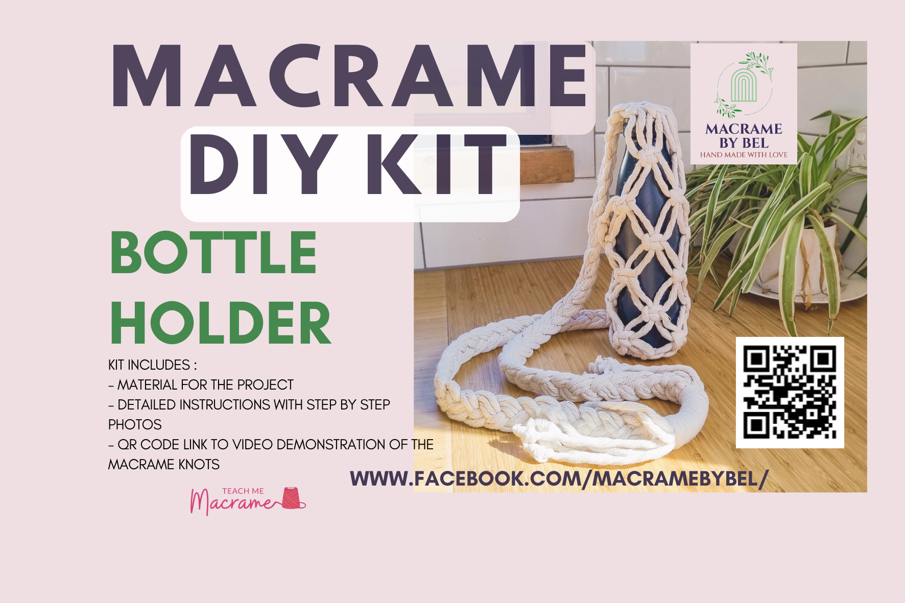 Macrame DIY Kit - Drink bottle holder