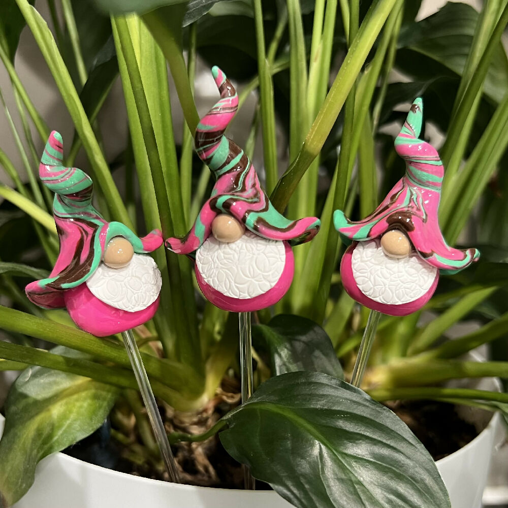 Gnome House Plant Companion Trio (on removable sticks) - Matcha, Lotus