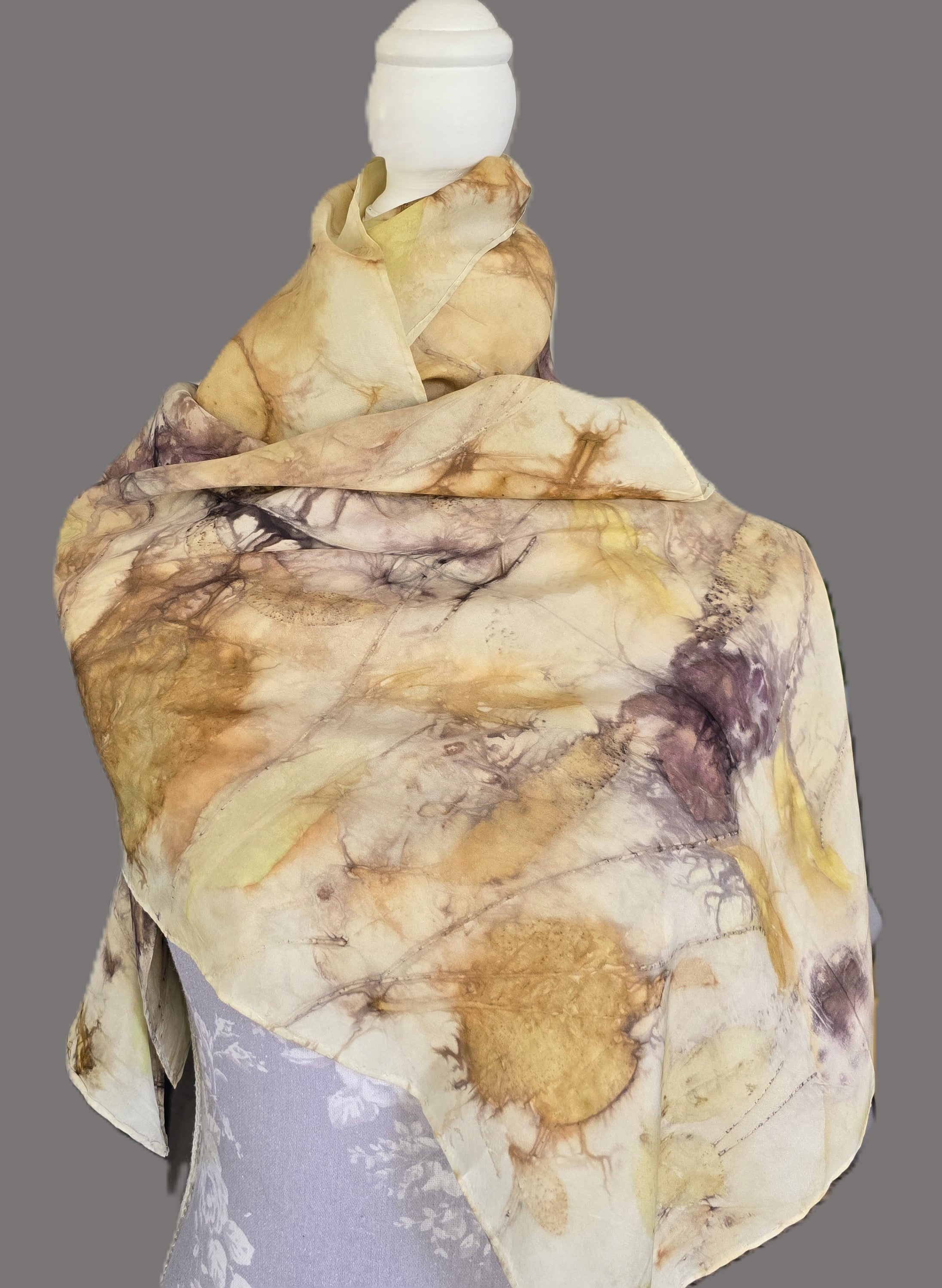 Eco Printed Silk Scarf
