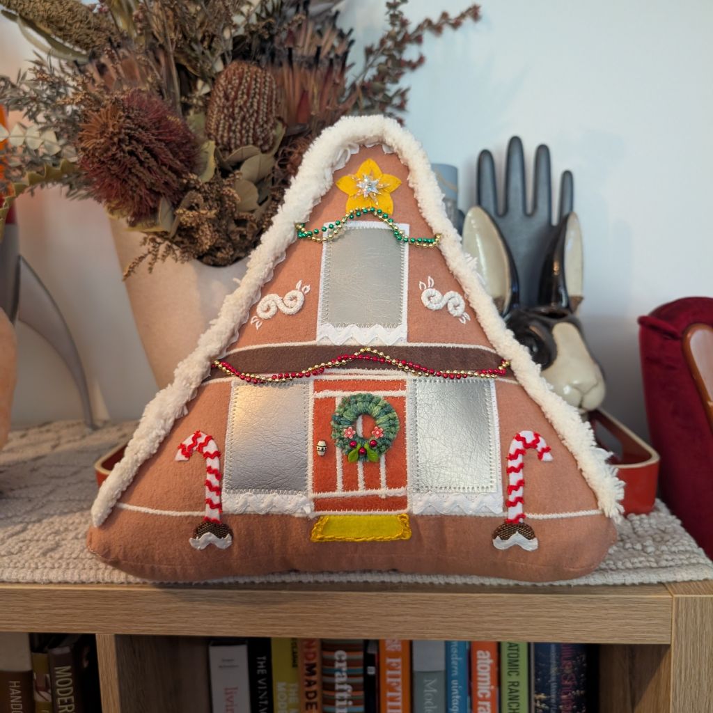 Gingerbread House Christmas Cushion