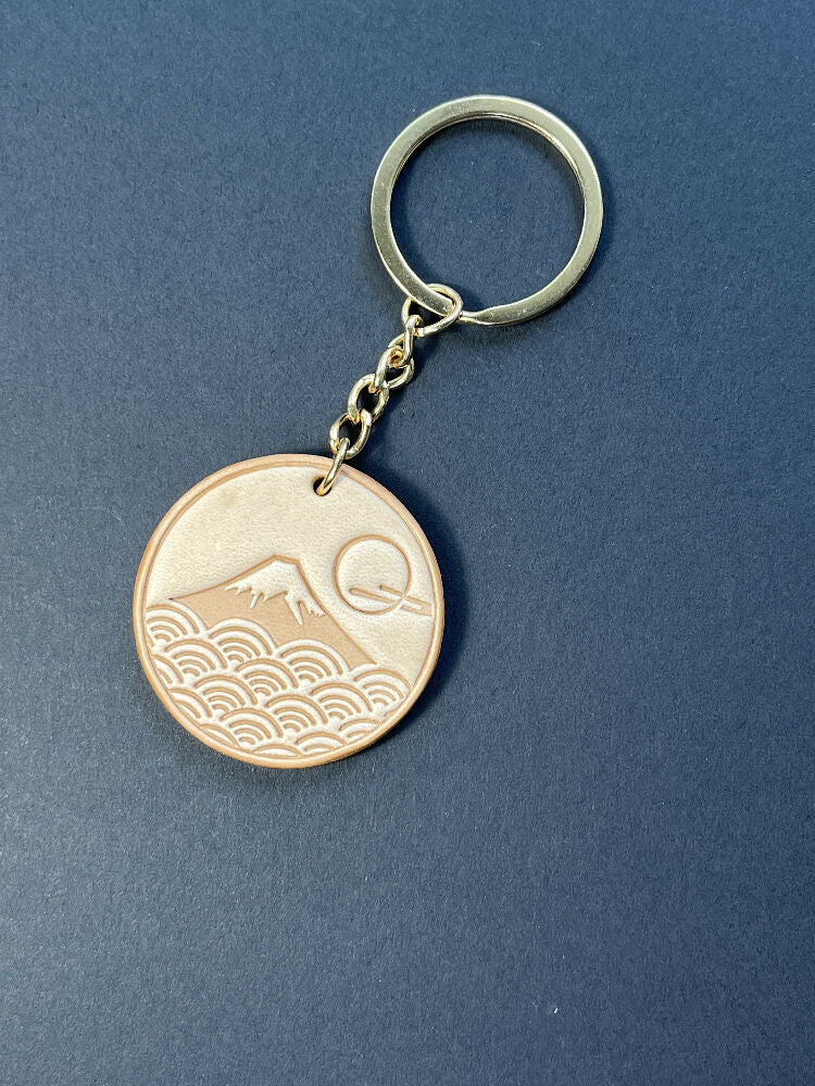 Fuji Mount Leather Keychain