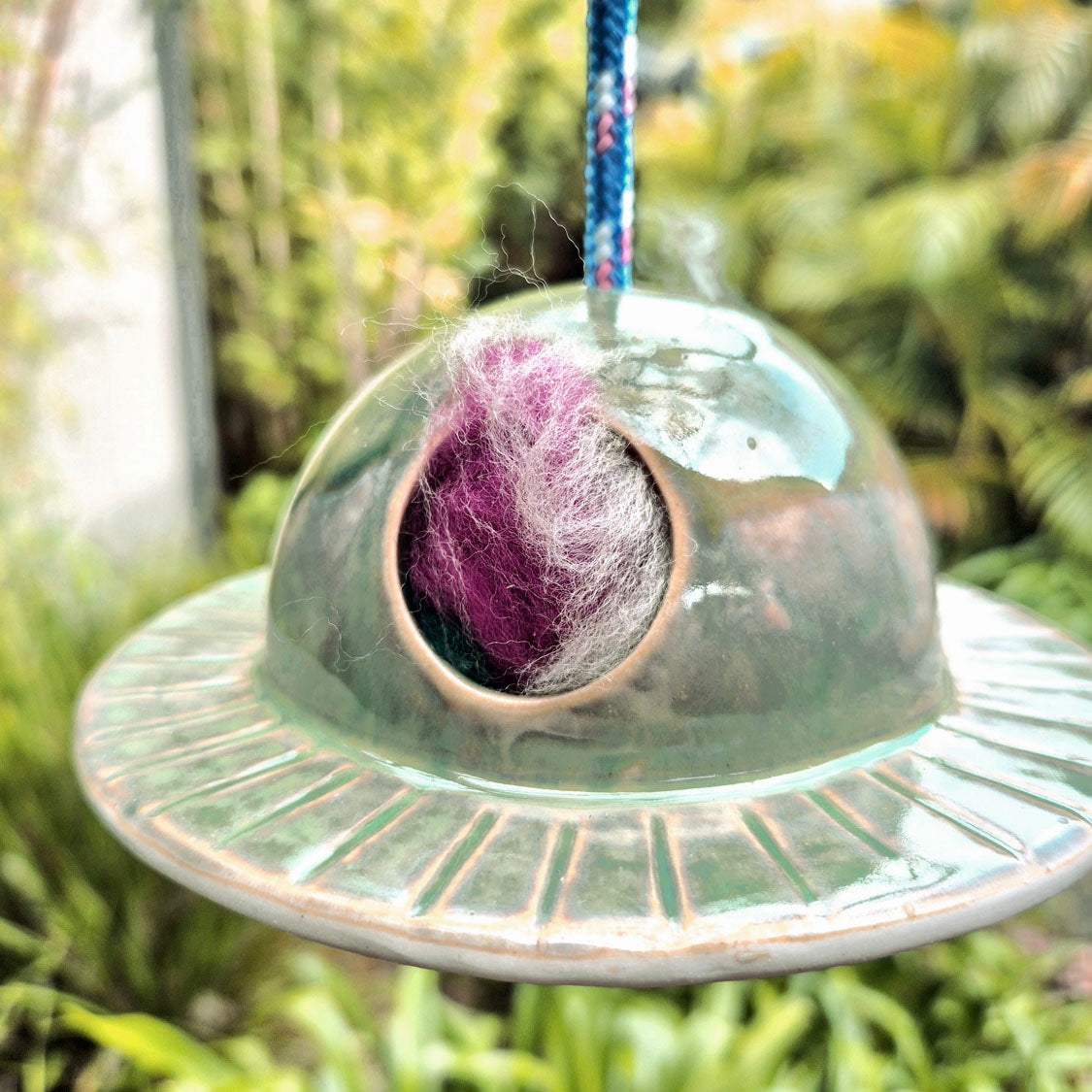 Ceramic Bird Nesting Material Holder - Bird Feeder