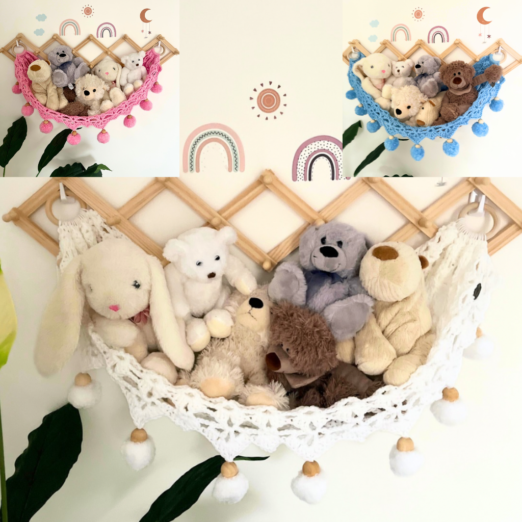 Crochet Toy Hammock - Soft Toy Storage Hammock - Kids Decor