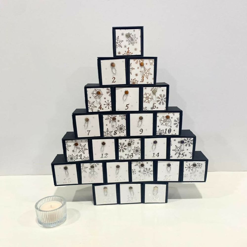 Sparkling Snowflake Handmade Christmas Advent Calendar (White Backgrou
