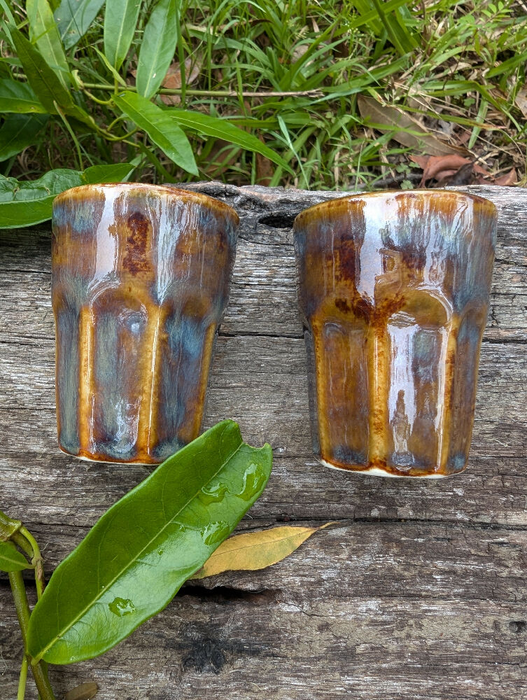 Australian Ceramic handmade pottery espresso cups - Pair