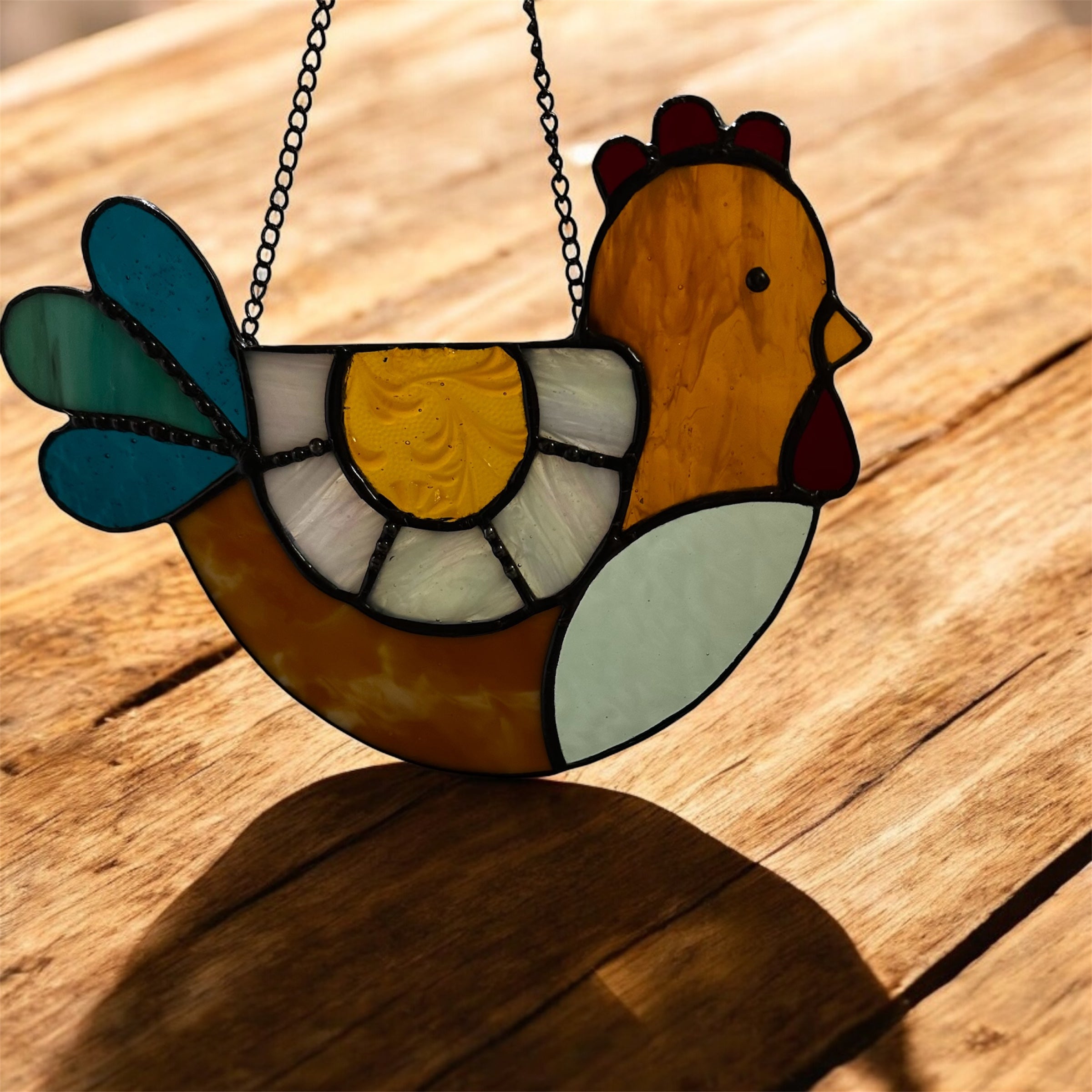 Stained Glass folk art chook