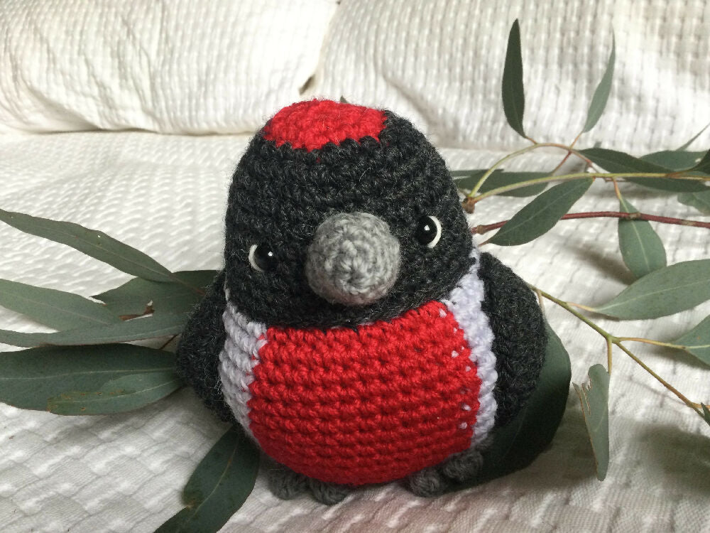 Small & Large Red Robin - crocheted toy