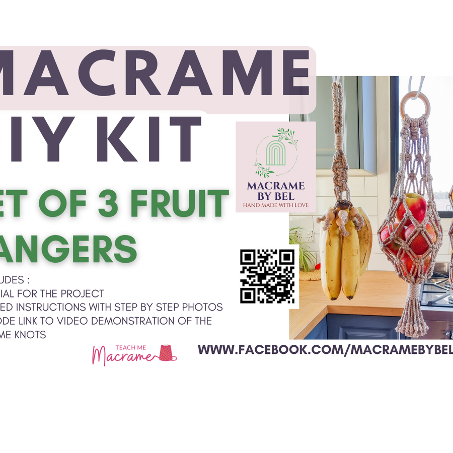 Macrame DIY Kit - Set of 3 Fruit Hangers