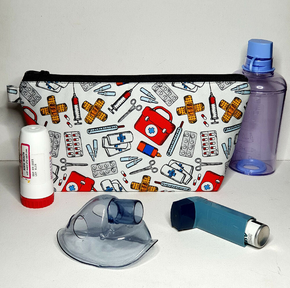 First Aid Pouch, Size XL, First Aid Theme Fabric