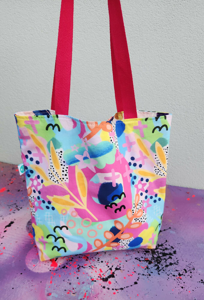 Abstract Daintree Colourful Reversible Medium Tote Bag