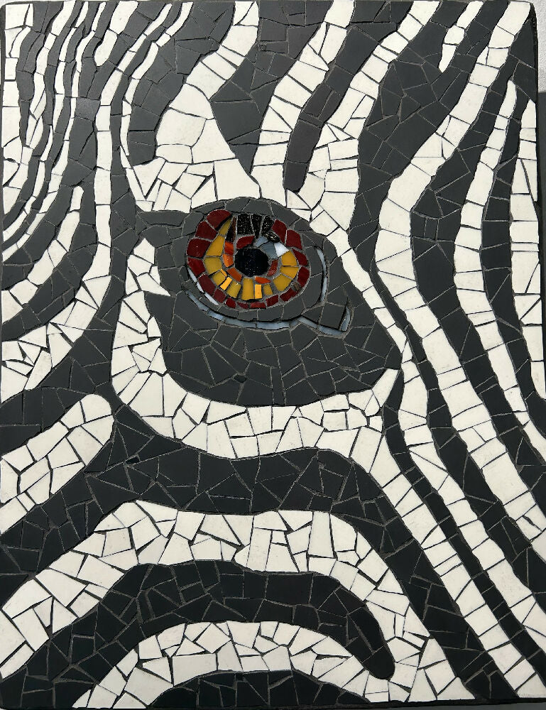 ‘ZEBRA’ Stained Glass Mosaic Zebra Wall Art