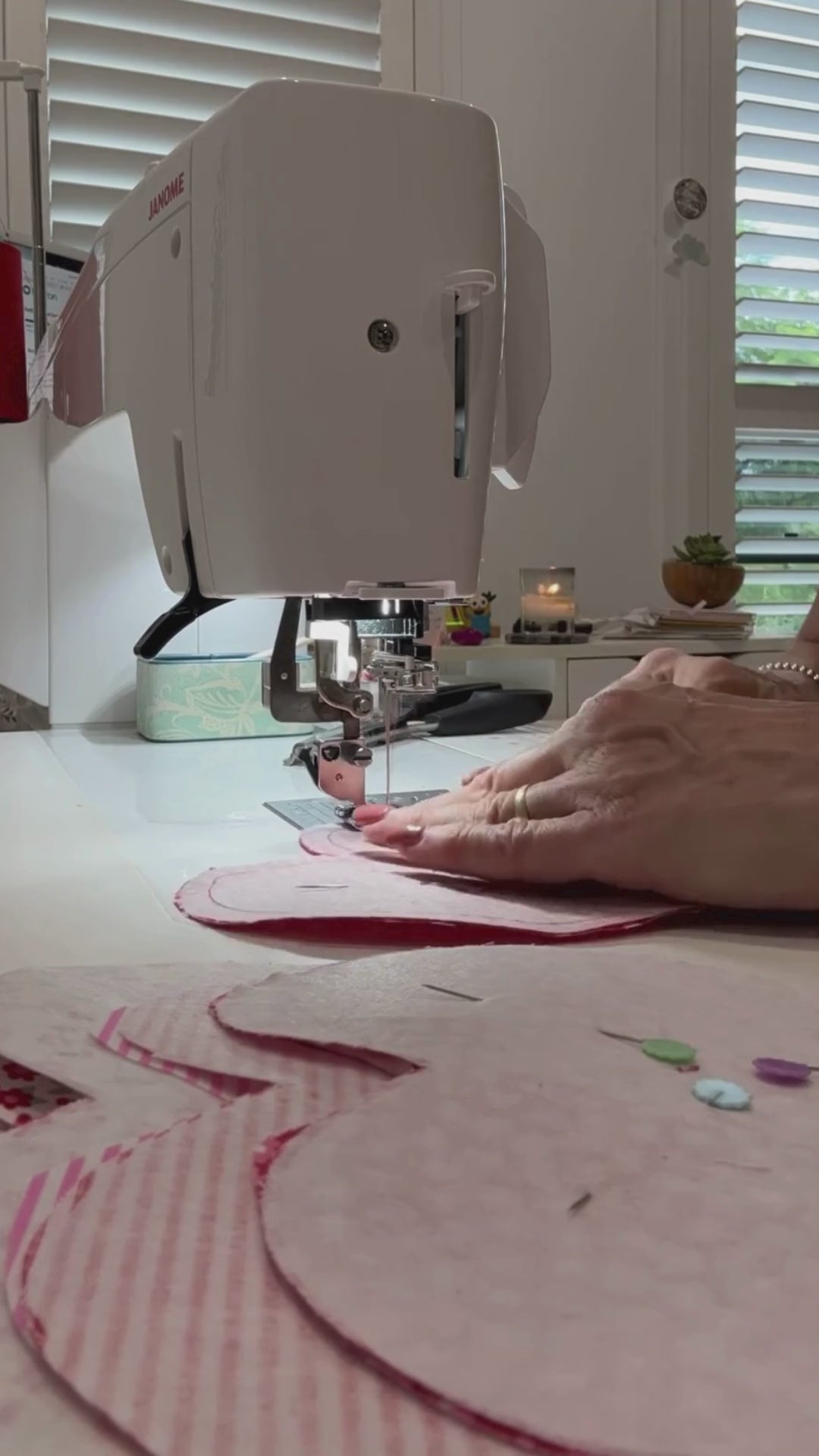 Handmade Fabric Heart Garland Double sided Bunting Decor