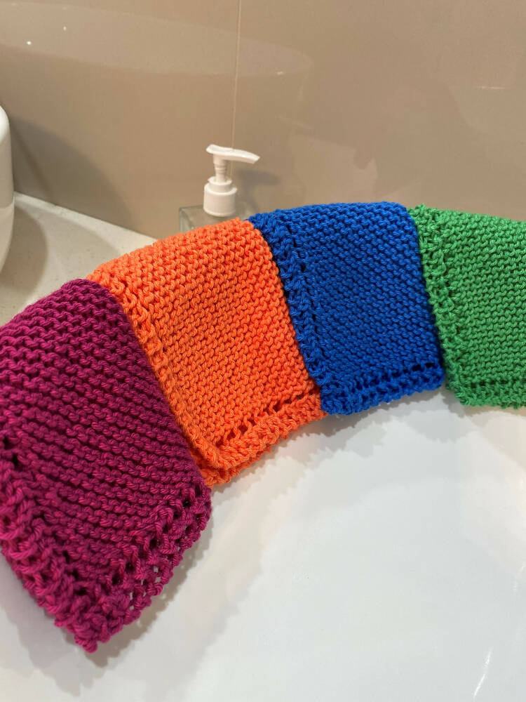 DOWNLOAD - Knitting Pattern - Face Washer, Knitting Pattern Scrubbie,