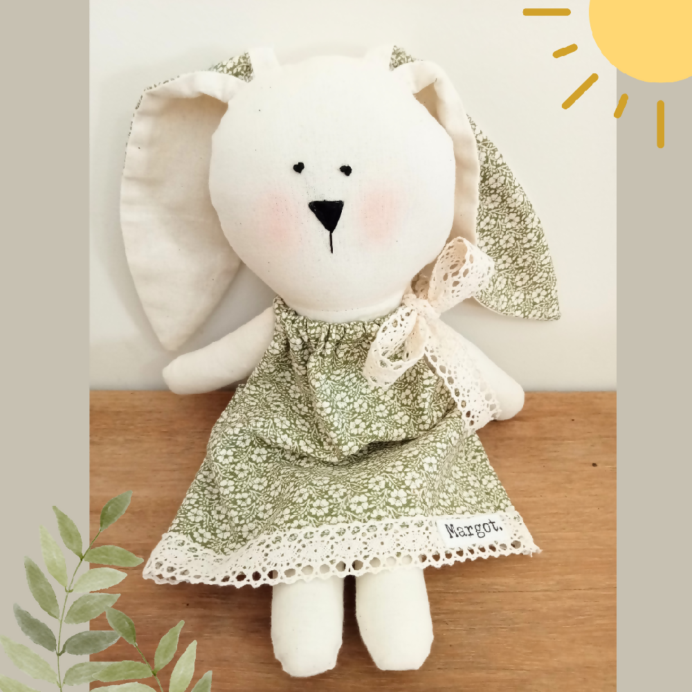 Green Bunny | Soft Handmade Bunny Toy