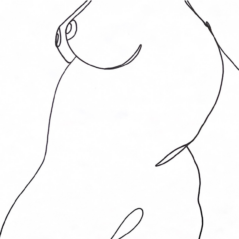 'In This Moment' Original A4 line drawing artwork