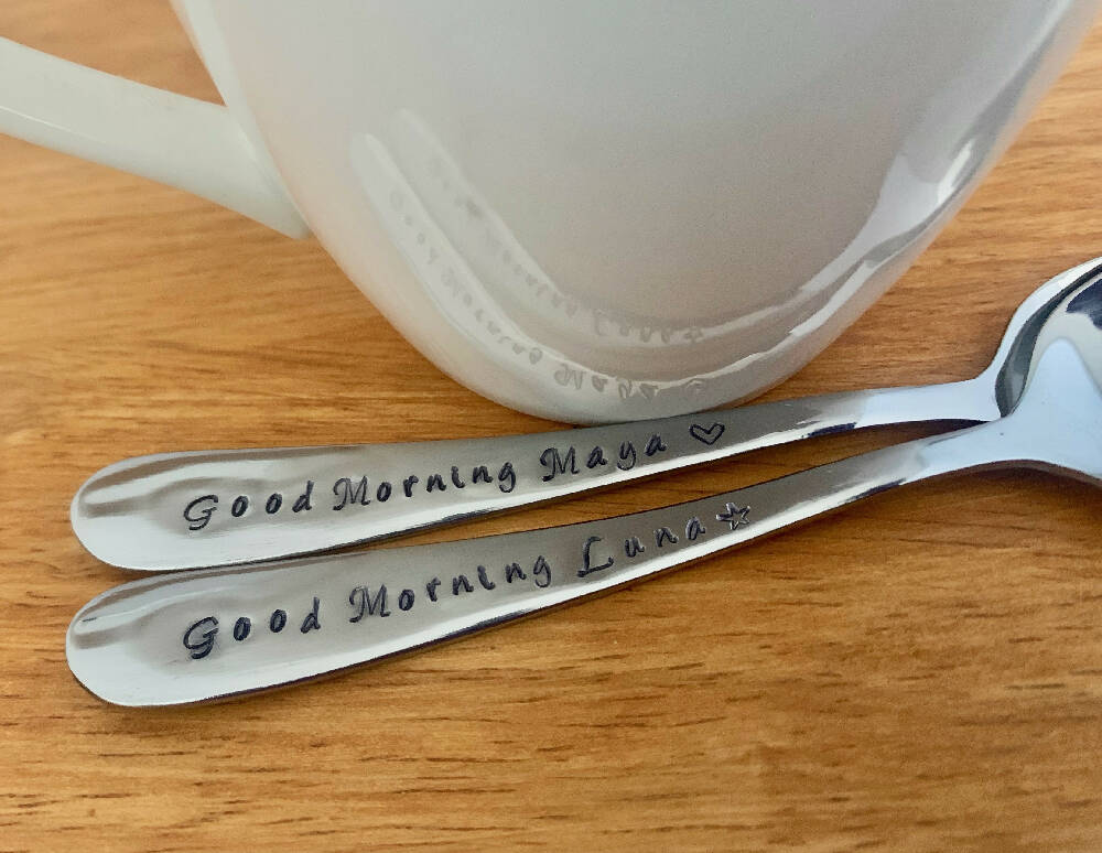 2 X Custom Spoons, Work Colleauge Gift