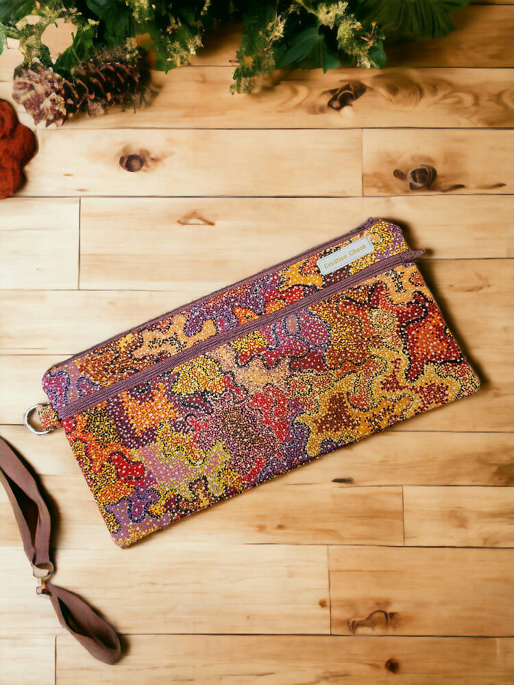 Handmade Pencil Case Zippered Indigenous Design