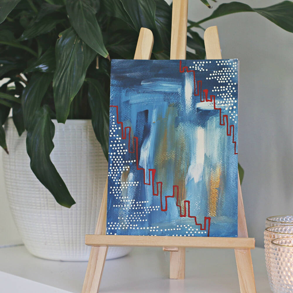 Be Strong and Courageous II | Original abstract acrylic art | A5 size